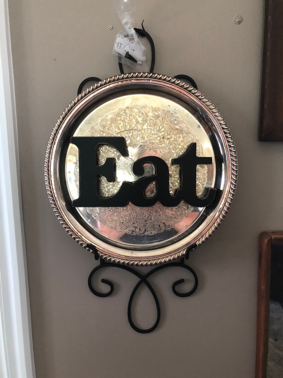 Vintage Silver Plated Eat Sign and Stand - Etsy