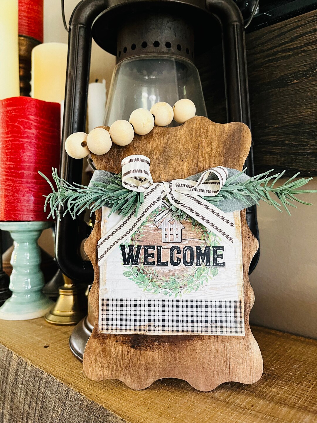 Beaded Welcome Sign - Etsy