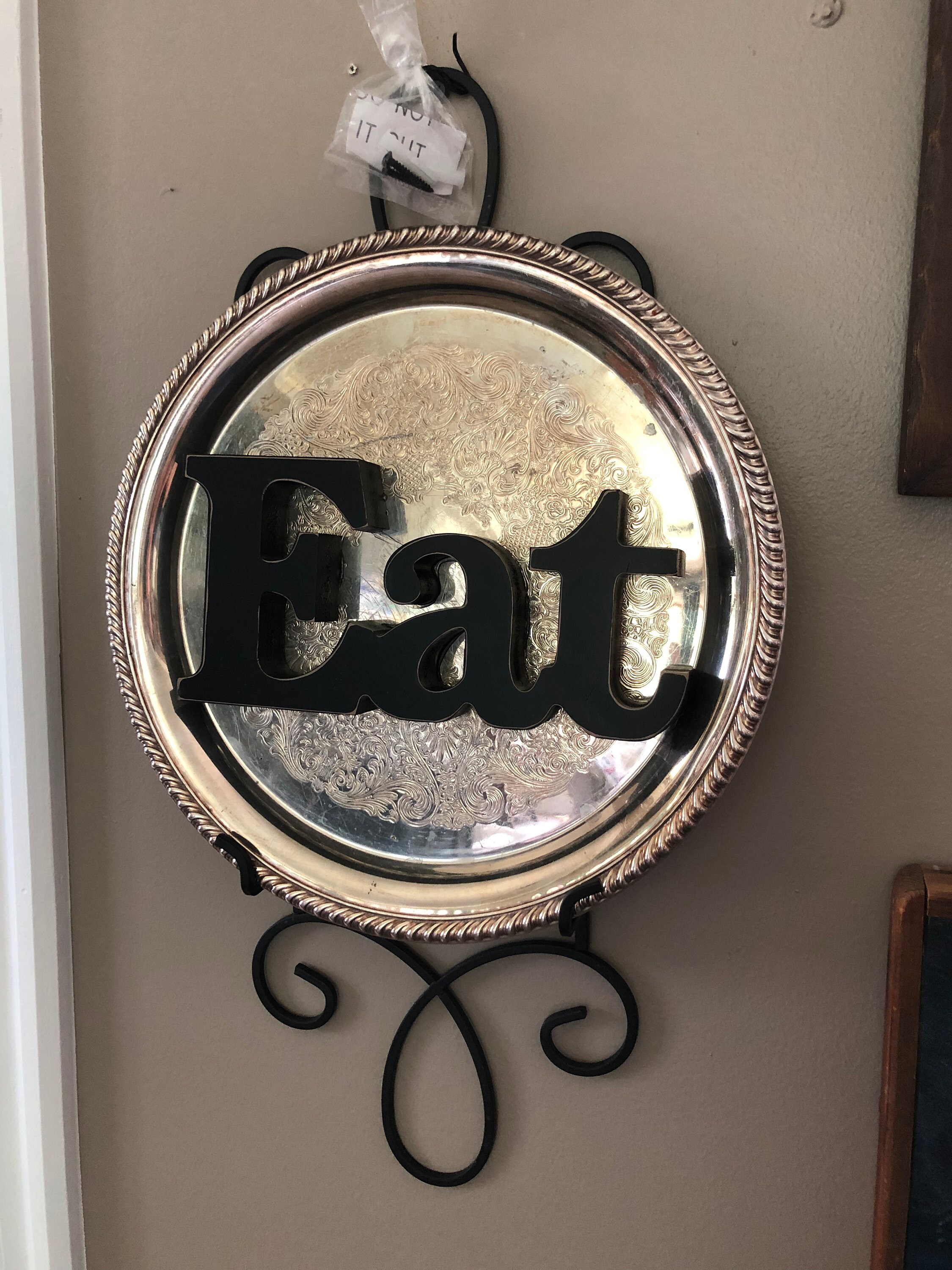 Vintage Silver Plated Eat Sign and Stand - Etsy