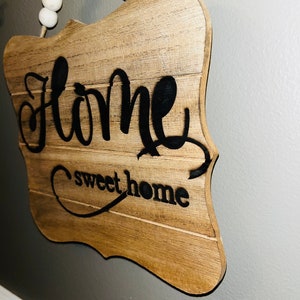 Wood Engraved Home Sweet Home Sign - Etsy