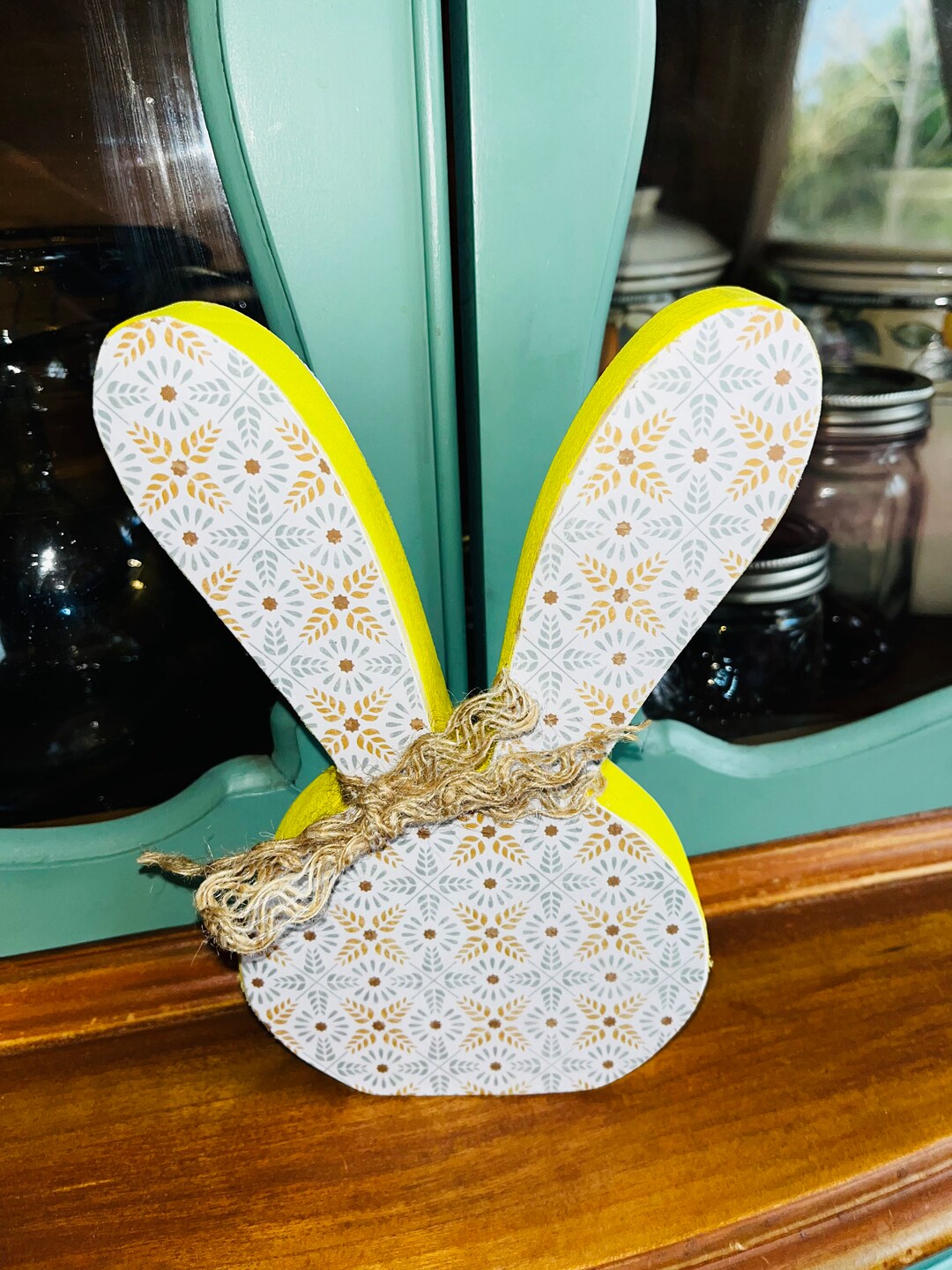 Chunky Yellow Wood Bunny Head - Etsy