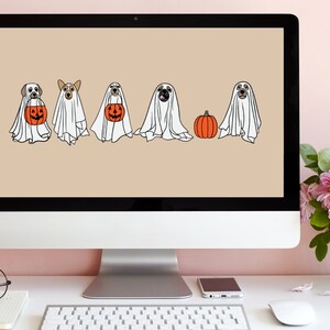 SET OF 8 Spooky Dogs Computer Wallpapers | Halloween Backgrounds | Cute ...