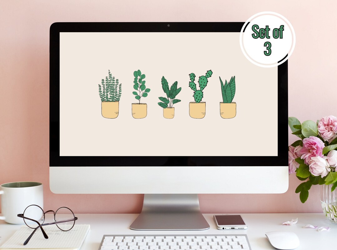 Set of Three Plant Lovers Computer/desktop Wallpapers - Etsy