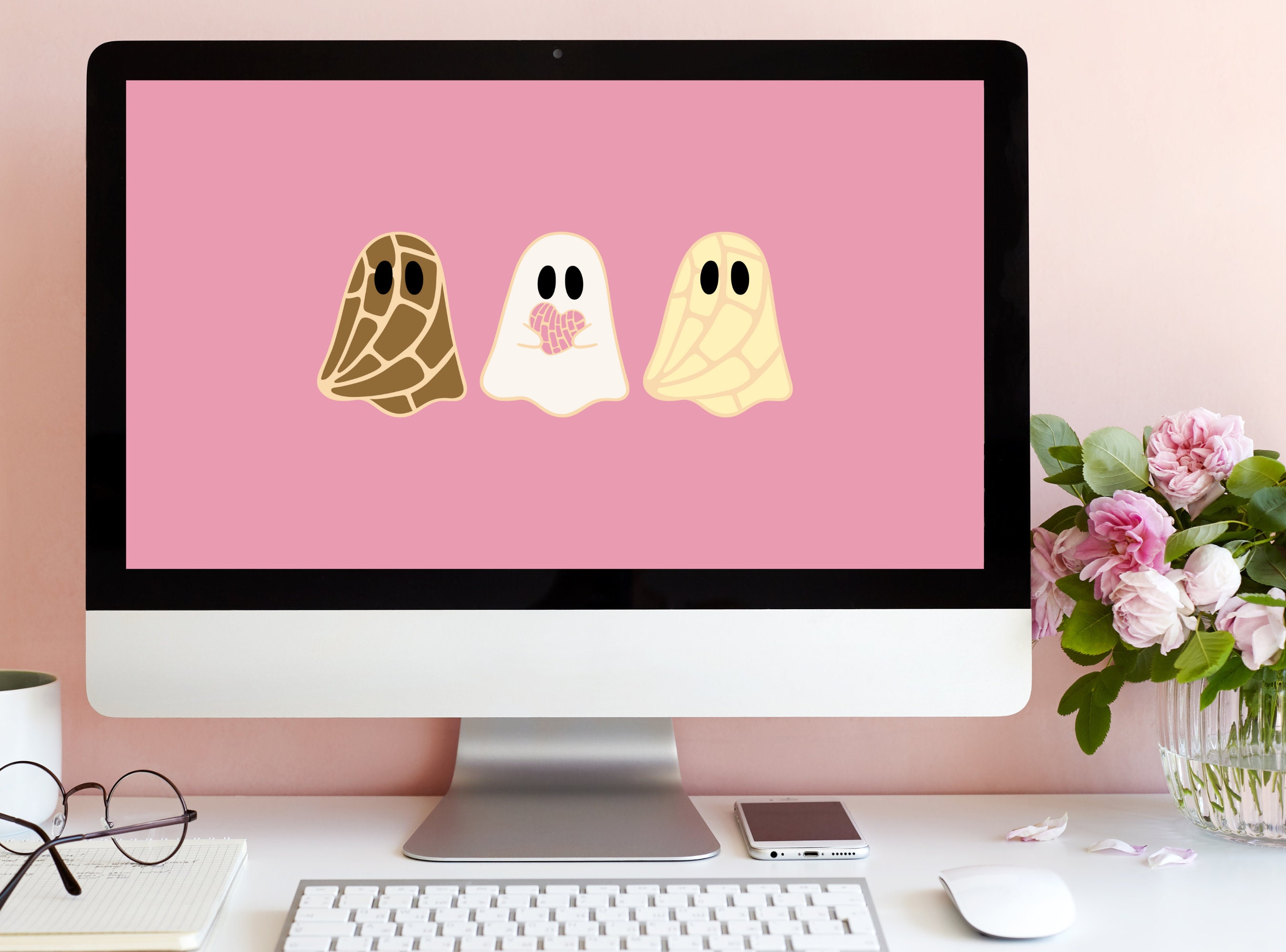 Set of Six Concha Ghosts Desktop Wallpaper - Etsy