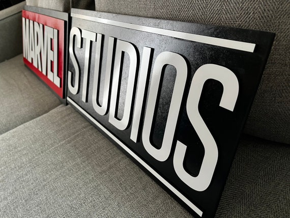 Wall Hangings Hand made/ Laser cut Marvel studios XXL sign for man cave ...