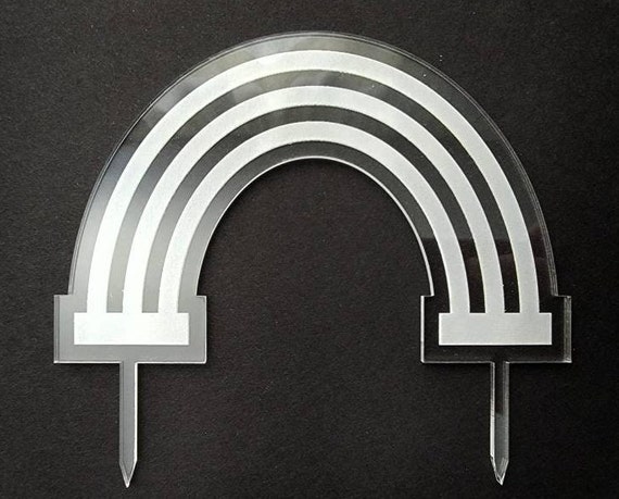 Clear Acrylic Rainbow Cake Topper for Birthdays Baptism or | Etsy