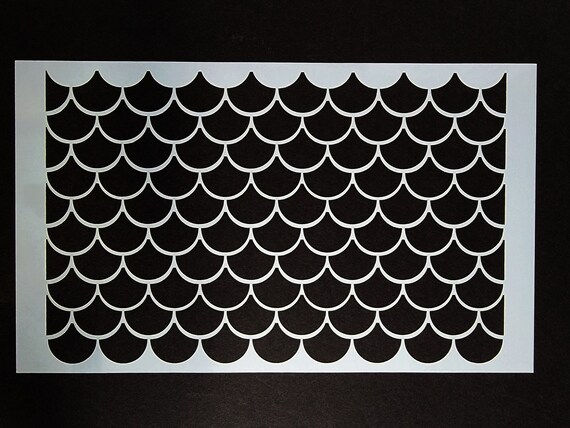 Mermaid Scale Cake Stencil 10 X 6 Inches Flexible Reusable - Etsy