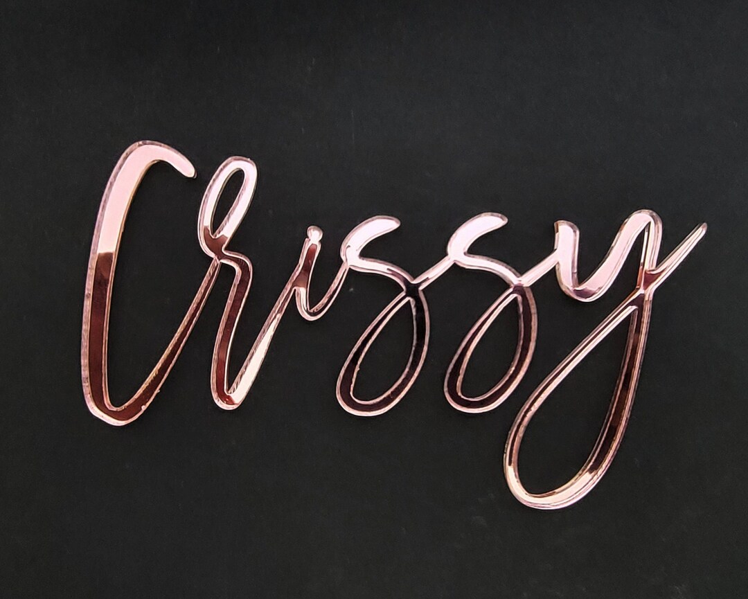 Cursive - Acrylic Custom Cake Name Tags, Cake Charms, Place Cards for ...