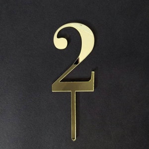 Single Digit Number Cake Topper - Acrylic for Age Birthday, Anniversary ...