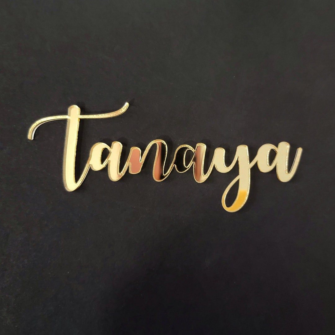 Cursive - Acrylic Custom Cake Name Tags, Cake Charms, Place Cards for ...