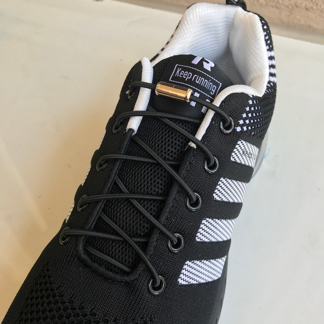 3 Pairs No Tie Elastic Shoelaces Lock Shoe Laces Strings for Adults ...