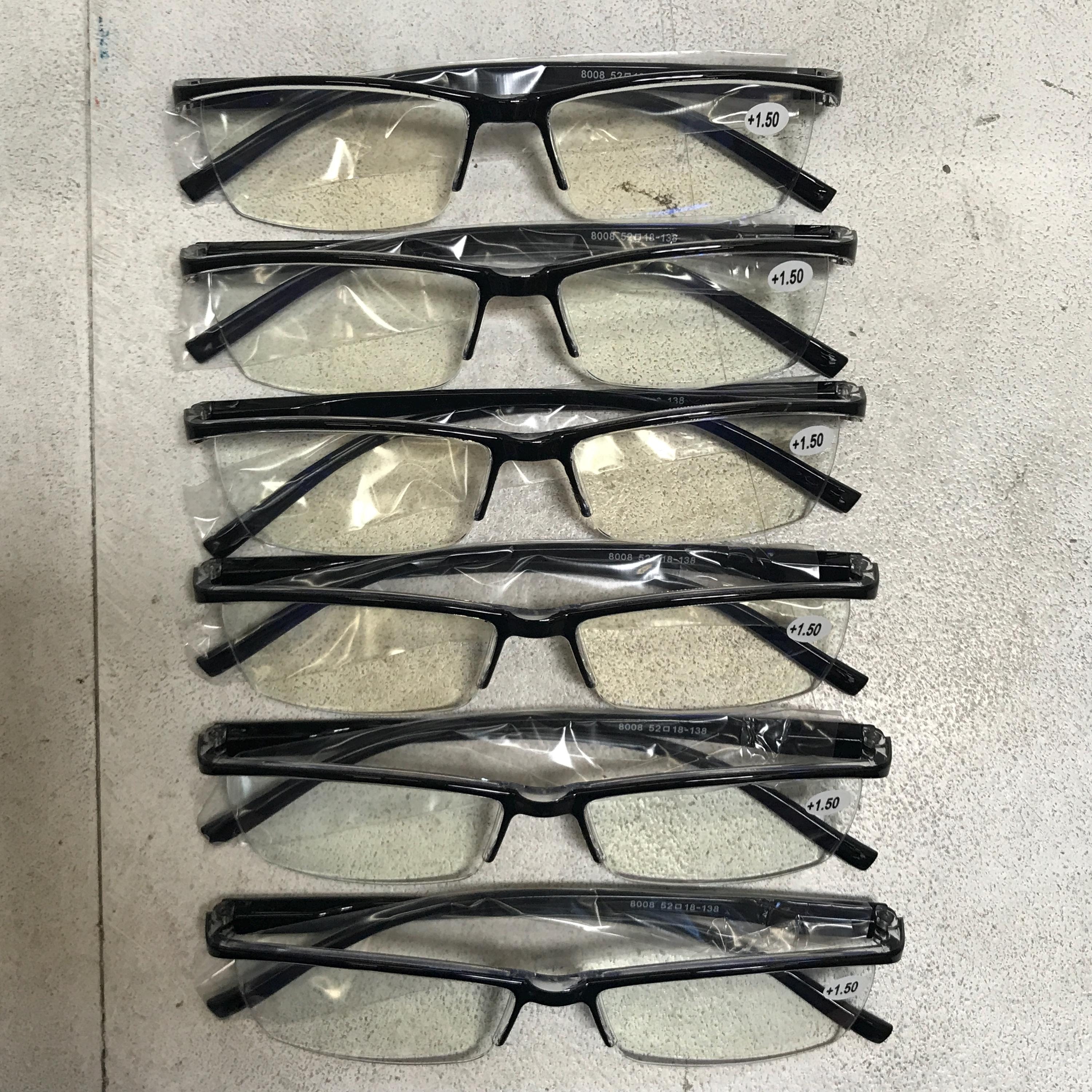 6 Pack Mens Rectangular Half Frame Blue Light Blocking Reading Glasses ...