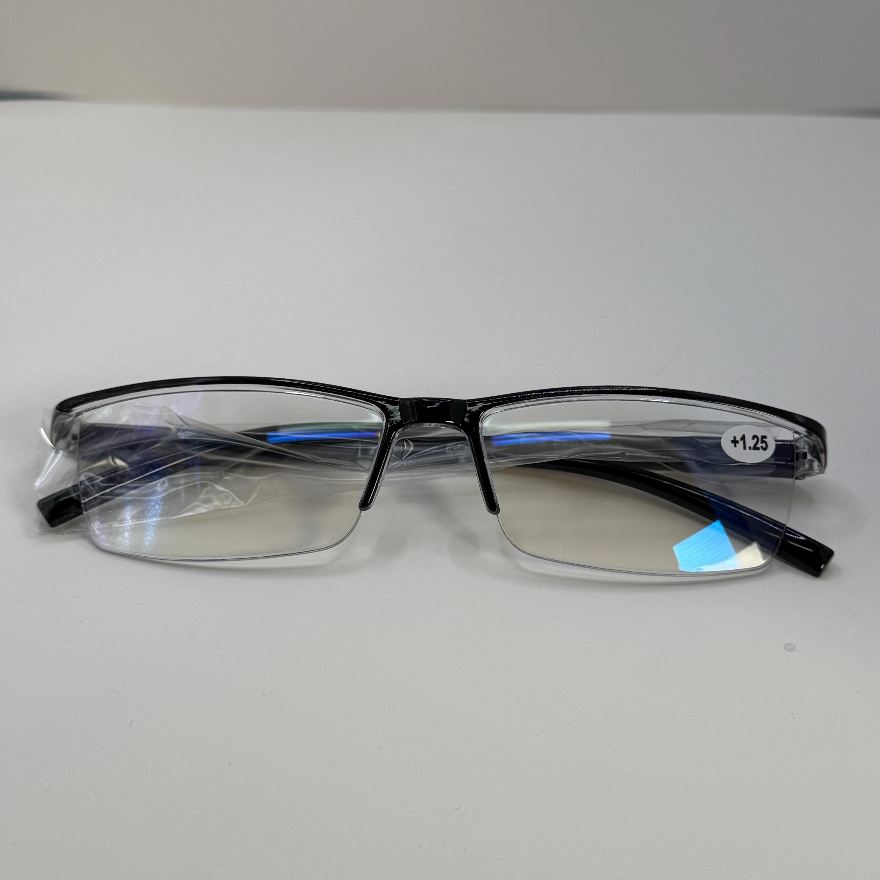 6 Pack Mens Rectangular Half Frame Blue Light Blocking Reading Glasses ...