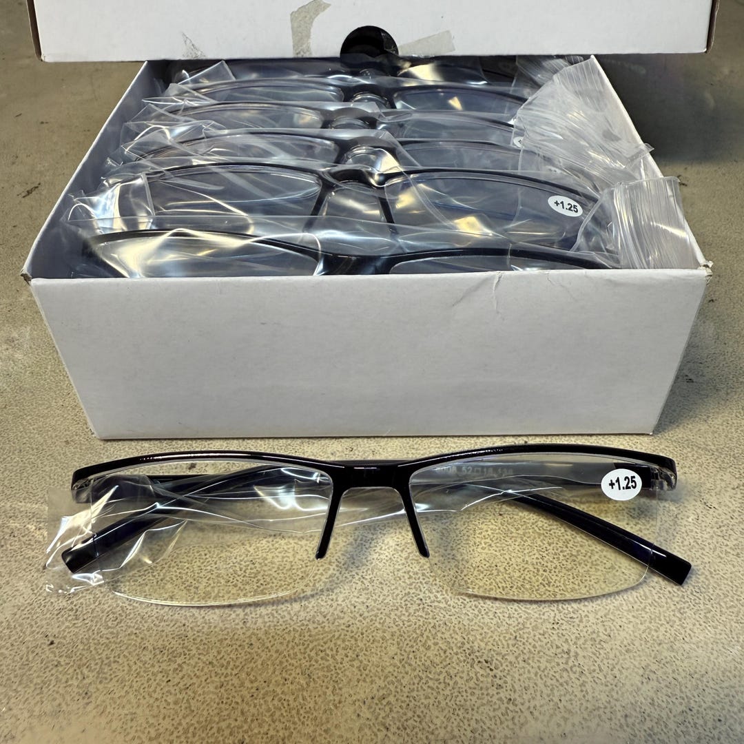 20 Pack Mens Rectangular Half Frame Blue Light Blocking Reading Glasses ...