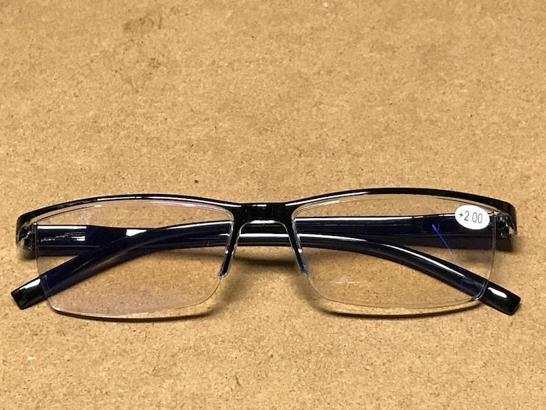 6 Pack Mens Rectangular Half Frame Blue Light Blocking Reading Glasses ...