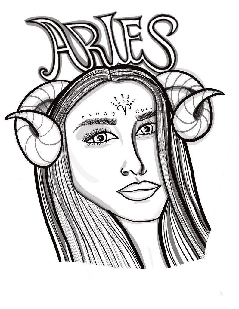 Aries Coloring Sheet - Etsy Canada