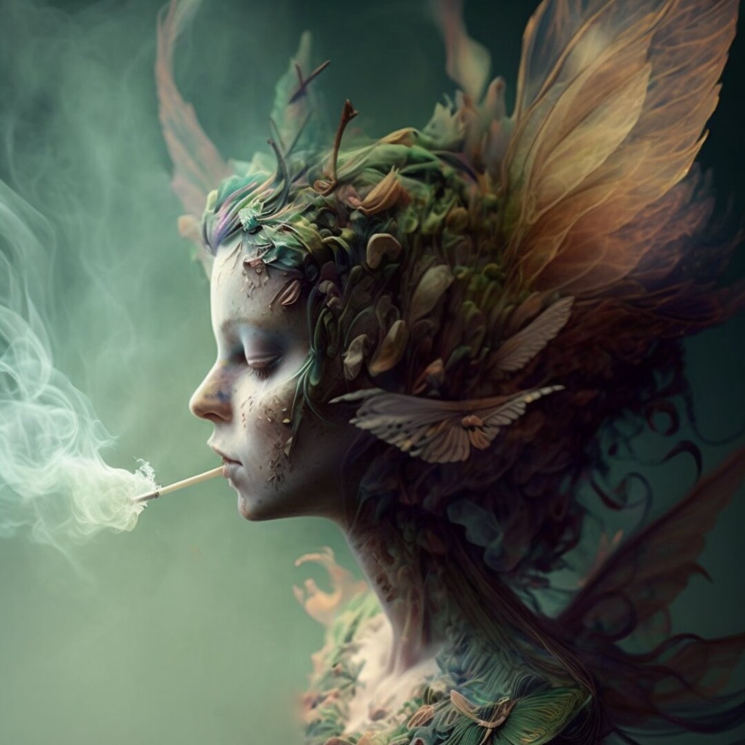 Digital Download Printable Cannabis Art Fantasy Cannabis - Etsy