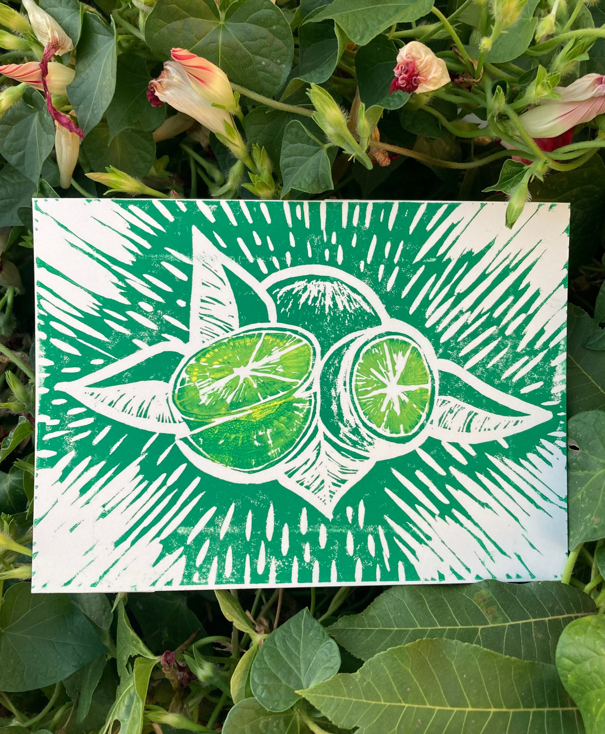 Green Calamansi Block Print - Etsy