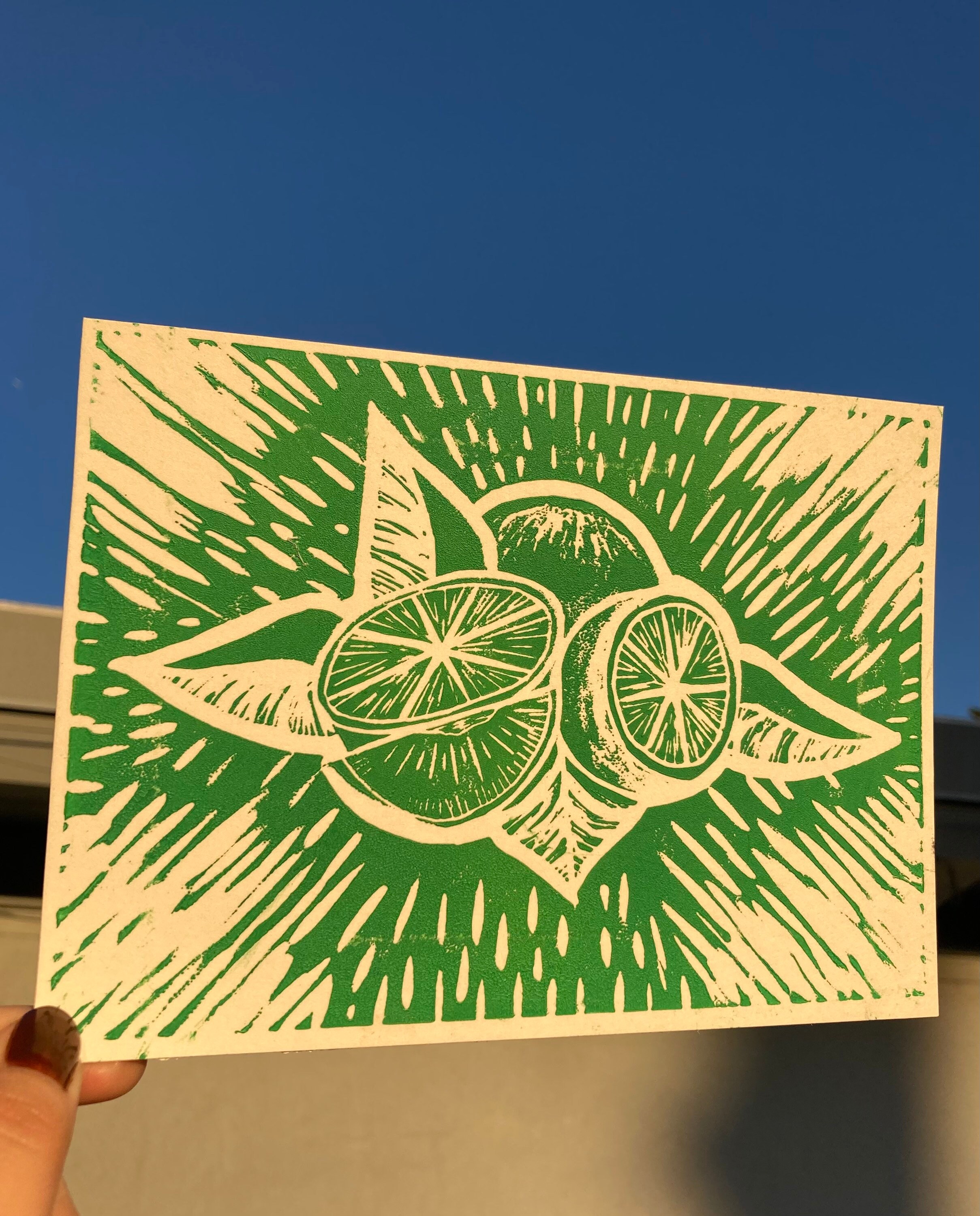 Green Calamansi Block Print - Etsy