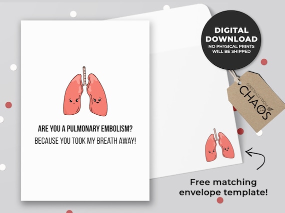 Are You a Pulmonary Embolism Printable Card Healthcare Puns | Etsy