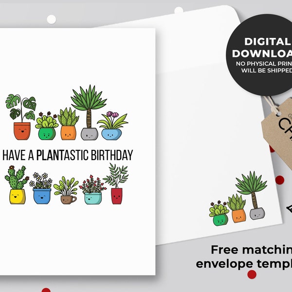 Plant Birthday Cards - Etsy