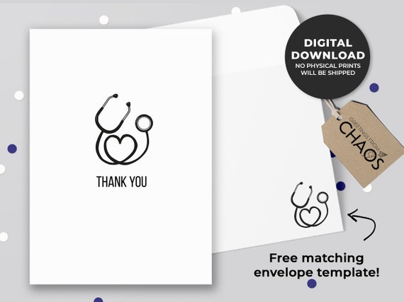 Thank You Printable Card Doctors Day Card Healthcare | Etsy