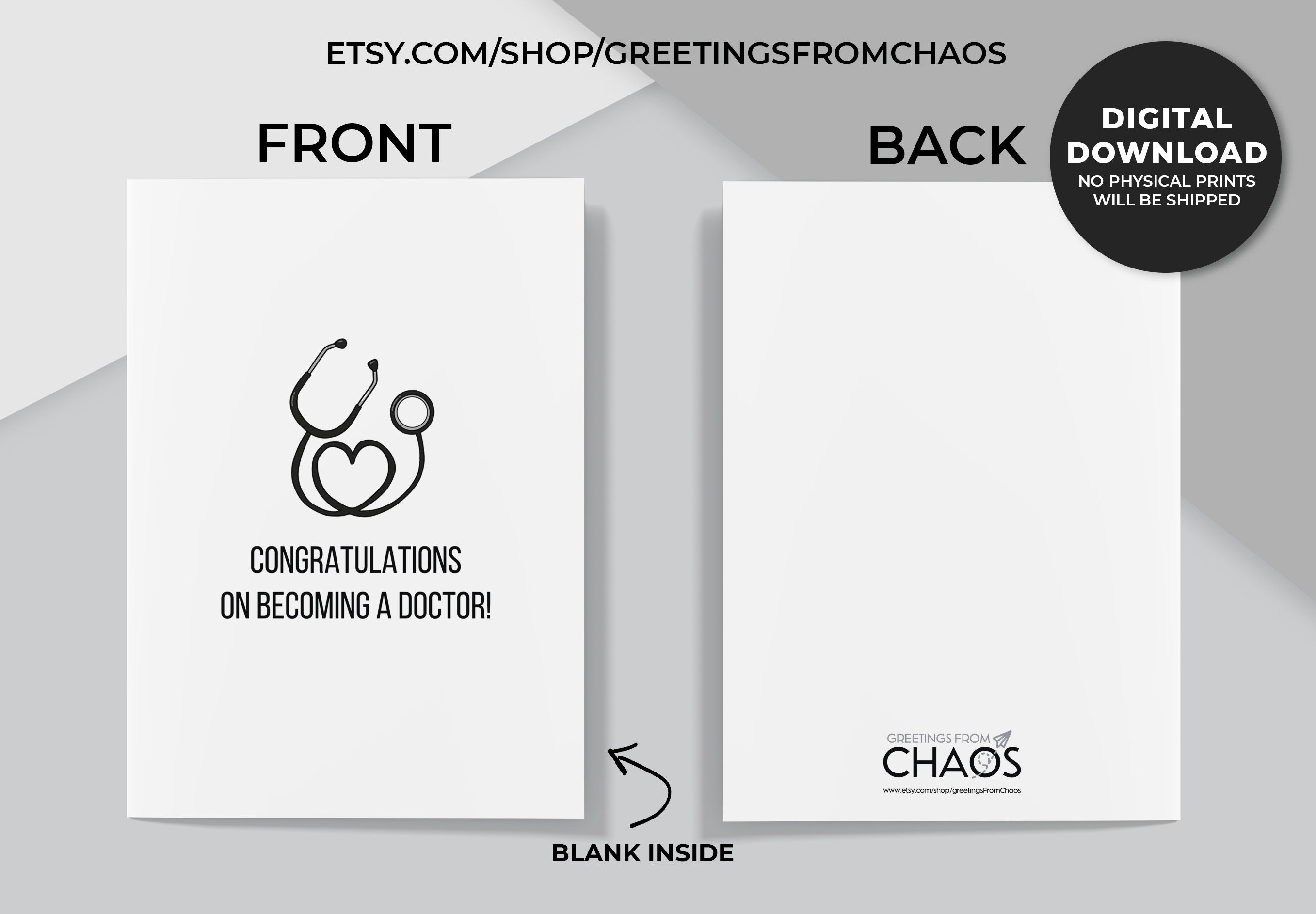 Congratulations on Becoming a Doctor Printable Card | Medical School ...