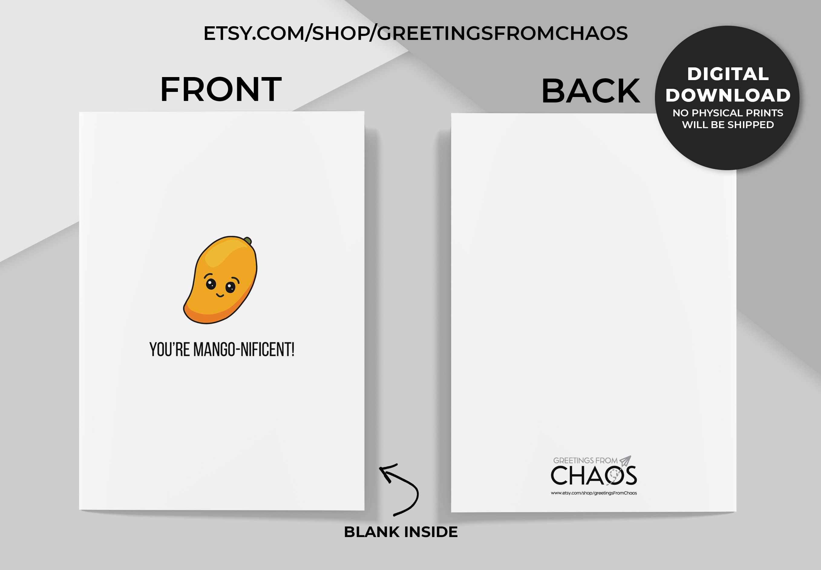 You're Mango-nificent Printable Card | Fruit Greeting Card, Funny Mango ...