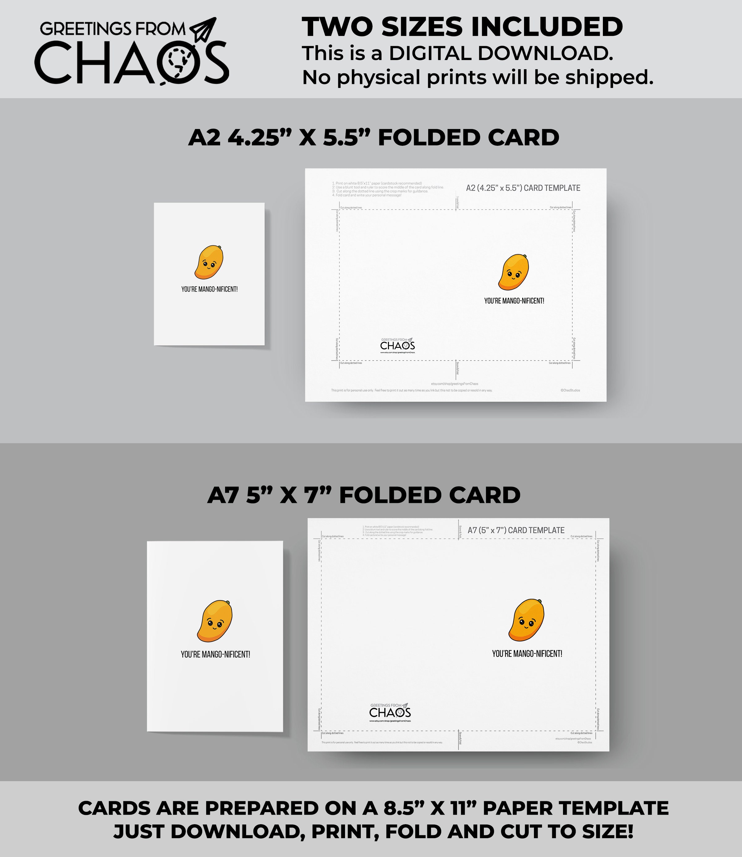 You're Mango-nificent Printable Card | Fruit Greeting Card, Funny Mango ...