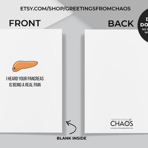 I Heard Your Pancreas is Being A Real Pain Printable Card | Anatomy ...