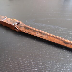 Hand Carved Witches or Wizards Wand. Dwarvish Wand With Runes. Made ...