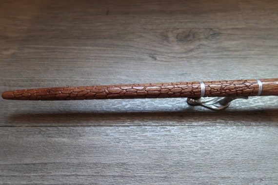 Hand Carved Witches Or Wizards Wand. Snake skin or crocodile | Etsy