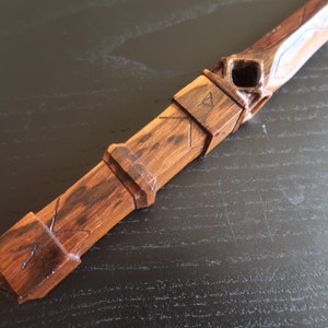 Hand Carved Witches or Wizards Wand. Dwarvish Wand With Runes. Made ...