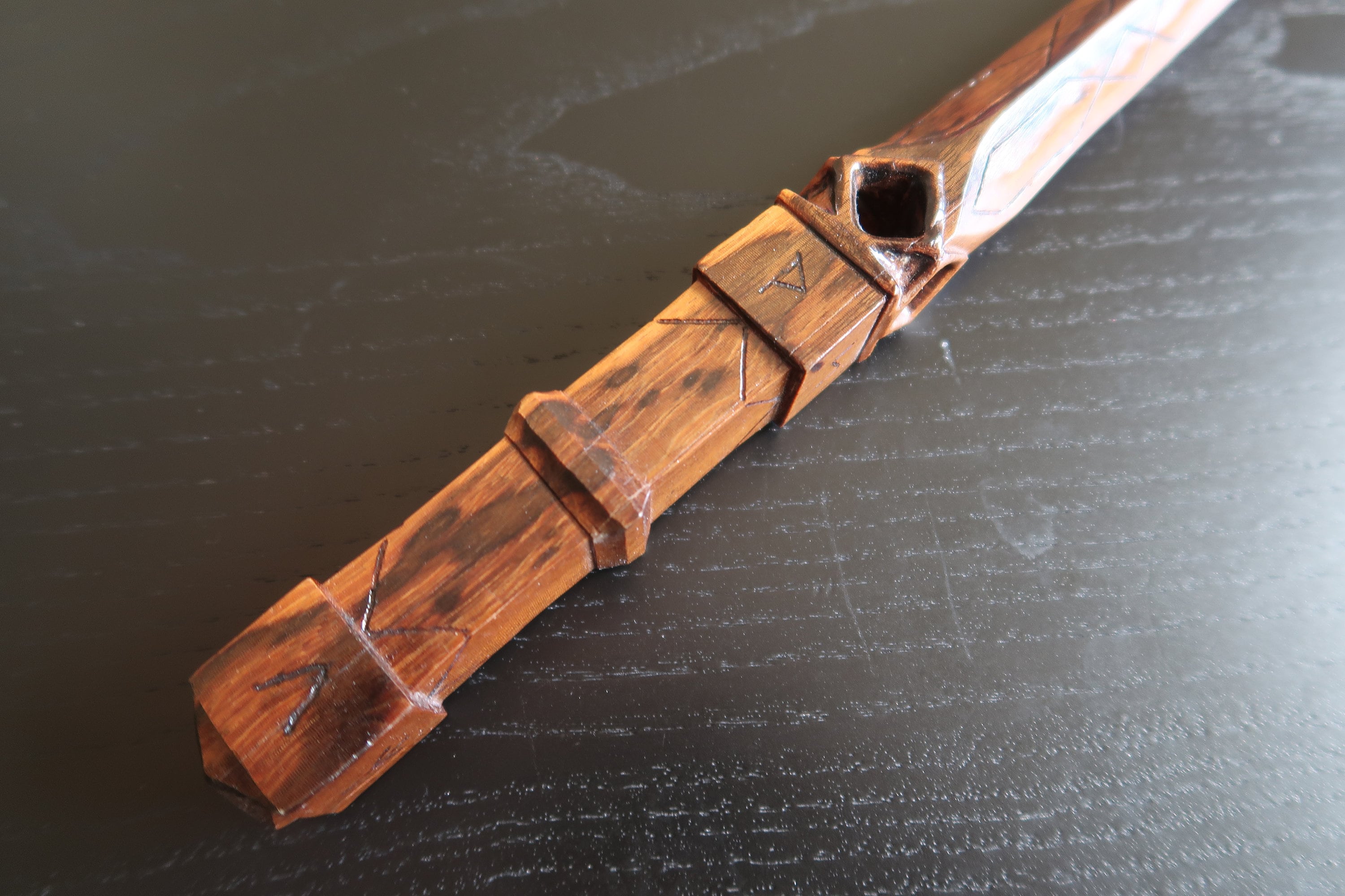 Hand Carved Witches or Wizards Wand. Dwarvish Wand With Runes. Made ...