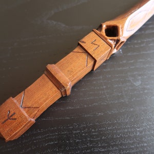 Hand Carved Witches or Wizards Wand. Dwarvish Wand With Runes. Made ...