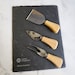 Maitre D Slate Rock Cheese Serving Set 4 Pcs With Cheese Knives ...