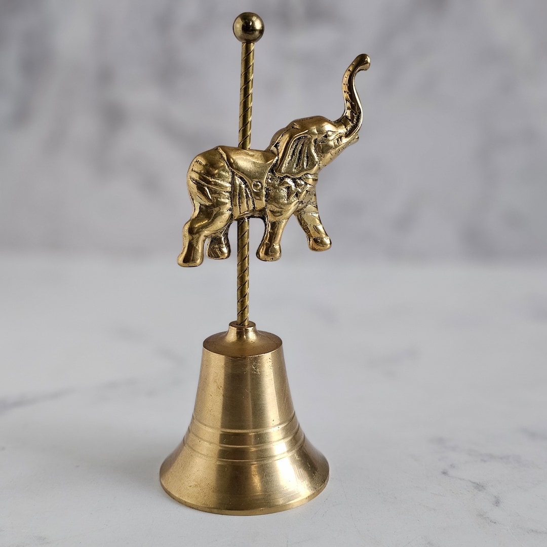 Vintage Brass Elephant Carousel Bell 6 - Etsy