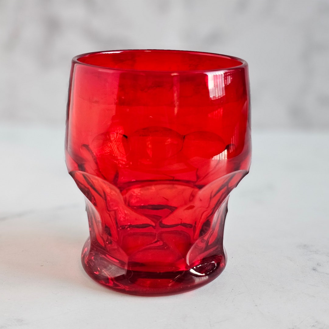 Vintage Georgian Ruby Red Honeycomb Viking Glass 4 8 Oz - Etsy