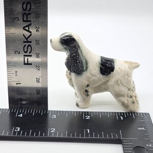 Vintage Small Black and White Standing Cocker Spaniel Puppy Dog Statue ...