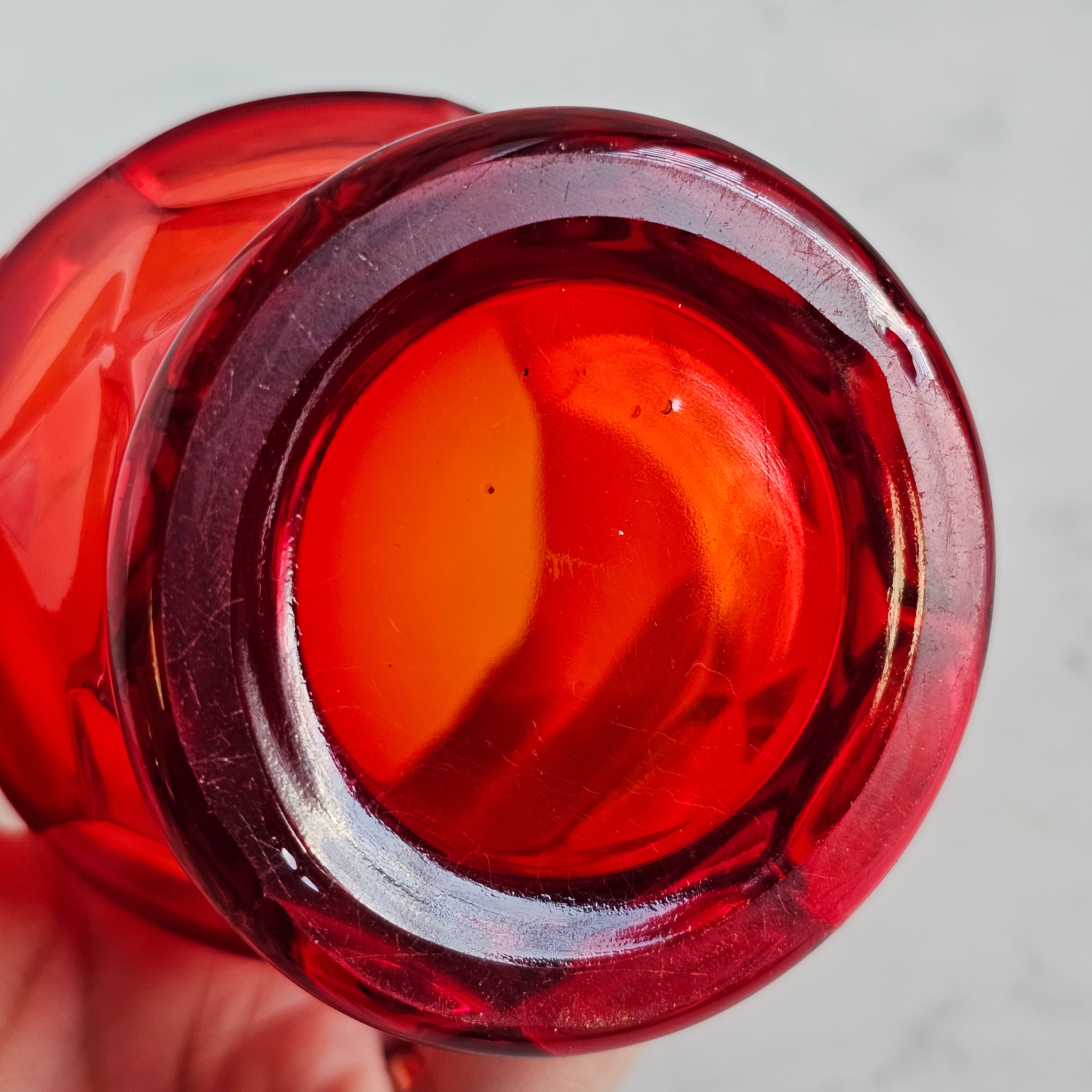 Vintage Georgian Ruby Red Honeycomb Viking Glass 4 8 Oz - Etsy