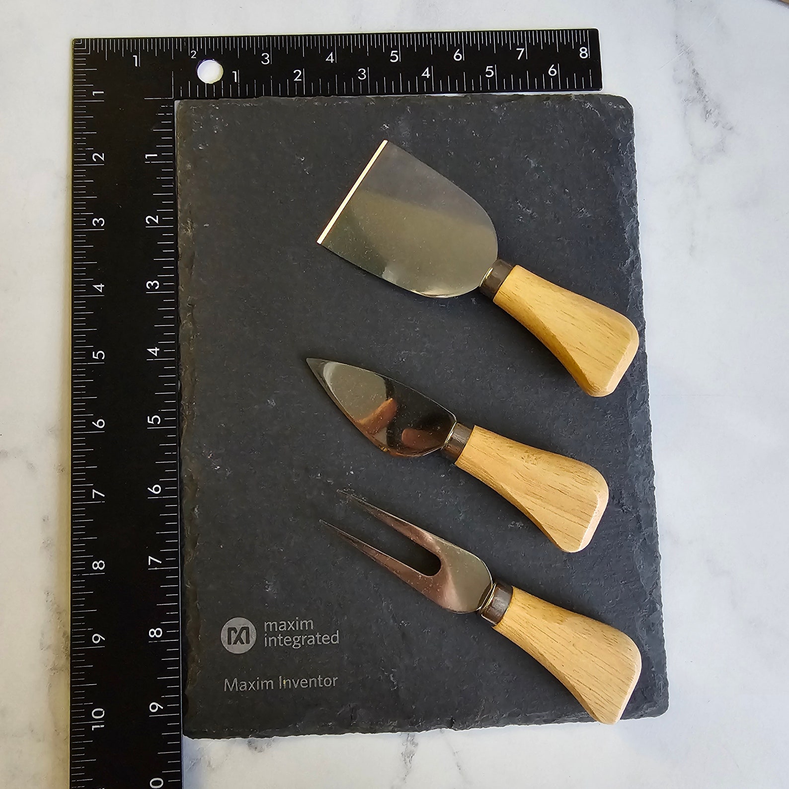 Maitre D Slate Rock Cheese Serving Set 4 Pcs With Cheese Knives ...