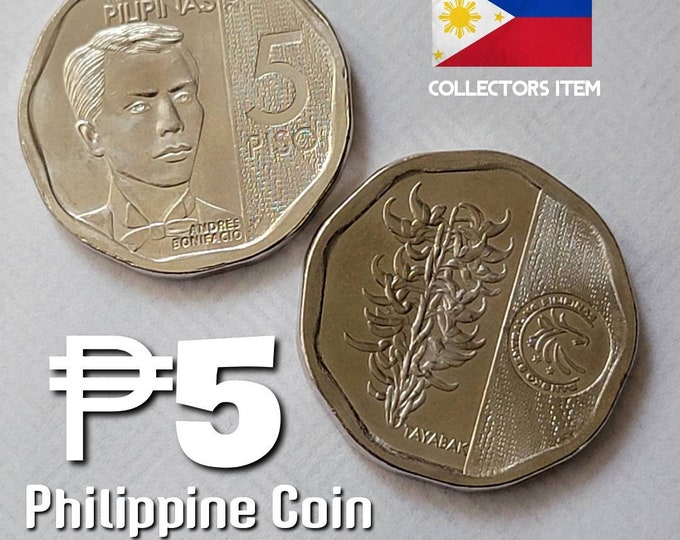 5 Peso Philippine Coin Original New Uncirculated, Coin Collectors Item ...