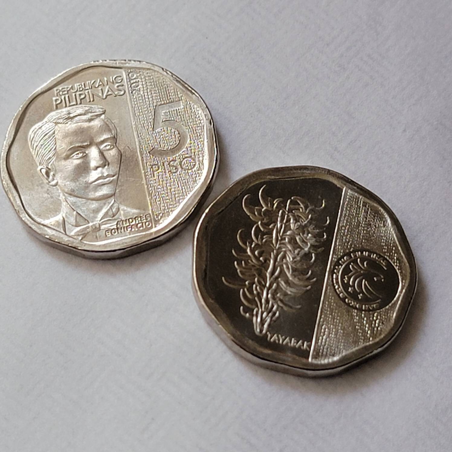 5 Peso Philippine Coin Original New Uncirculated, Coin Collectors Item ...