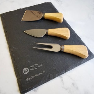 Maitre D Slate Rock Cheese Serving Set 4 Pcs With Cheese Knives ...