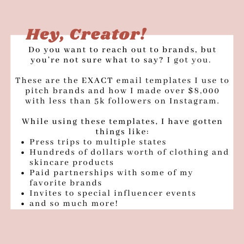 Email Template for Influencers and Content Creators to Pitch to Brands ...
