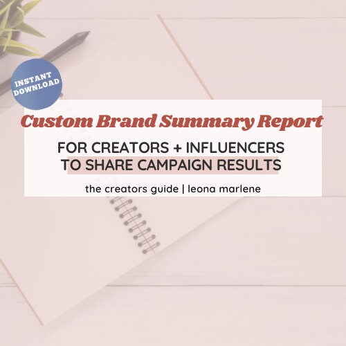 Brand Campaign KPI Summary Report for Influencers and Content Creators ...