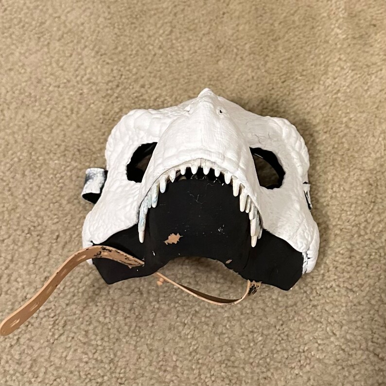 Black and White Premade Dino Mask - Etsy