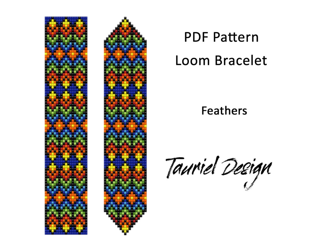 Feathers Loom Bracelet Pattern, PDF Bracelet Pattern, Loom Stich ...