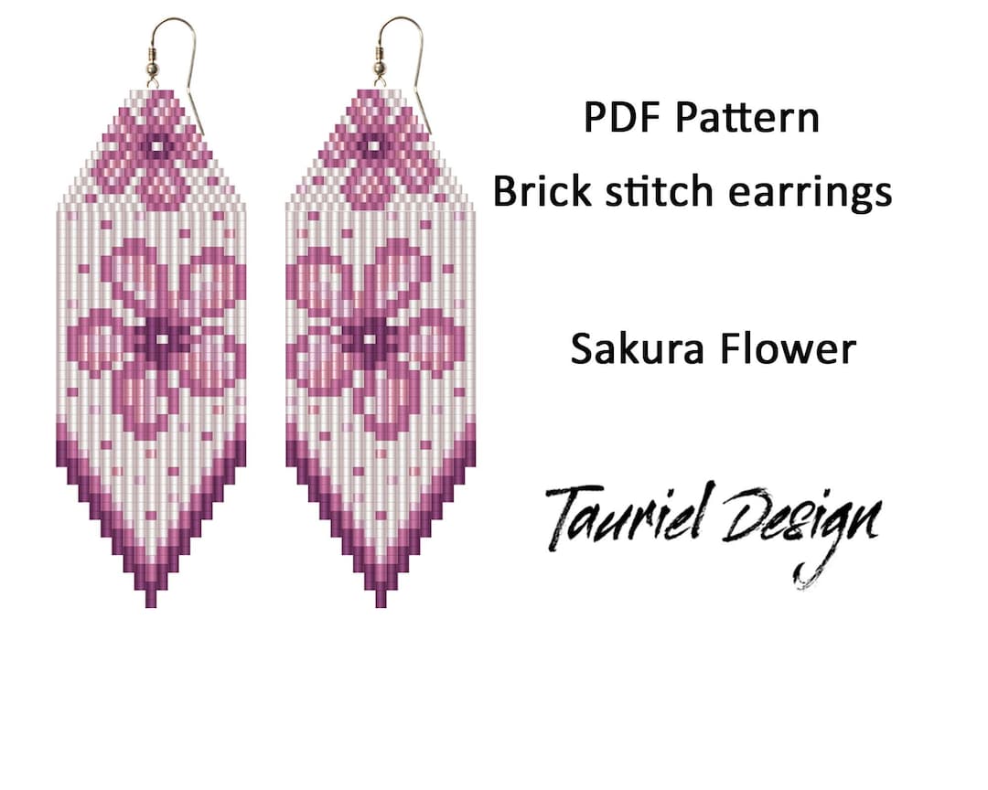 Brick Stitch Pattern Earrings Patterns Fringe Beaded Earrings - Etsy