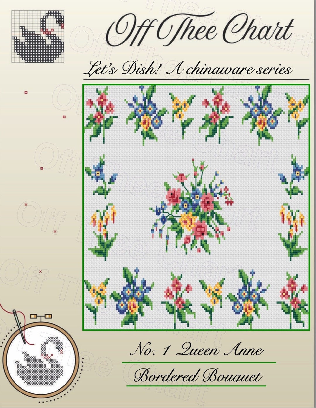 Reproduction Cross Stitch Chart Queen Anne Royal Winton Chinaware ...